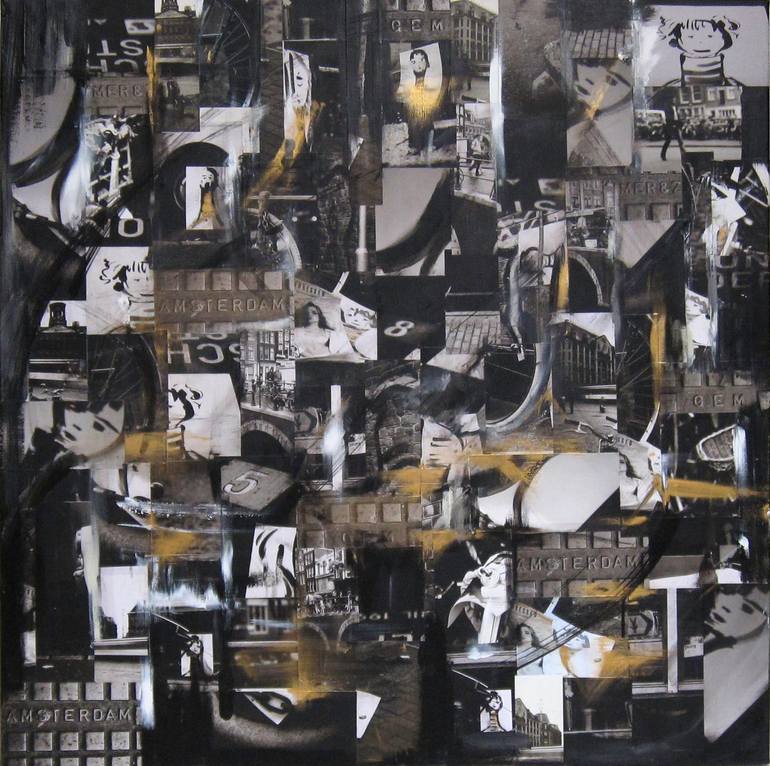 Amsterdam & Long-necks Collage by Agathe Delamare | Saatchi Art