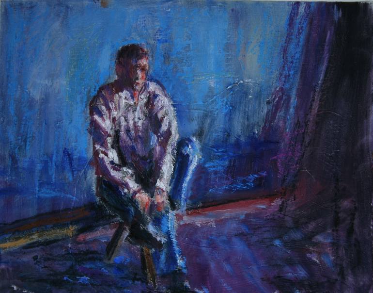 Man Putting on a Shoe, 2011 Painting by Tim Frederick Meagher | Saatchi Art