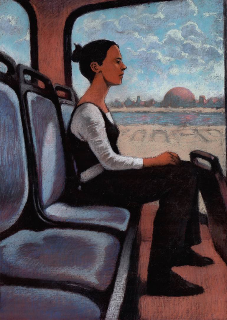 The passenger. Drawing by Federico Milano | Saatchi Art