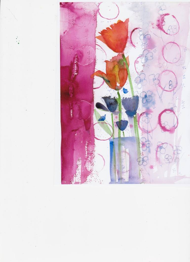 Between The Curtains Painting by Helen Clarke | Saatchi Art