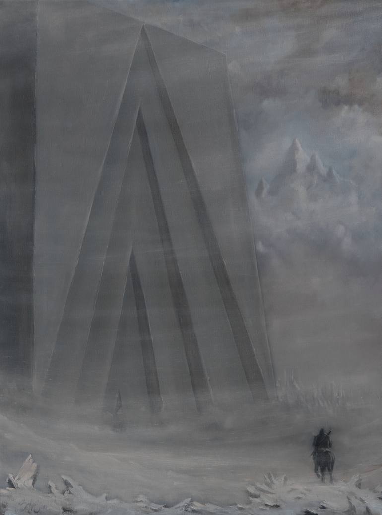 Lonely warrior Painting by Bakos Tamas | Saatchi Art