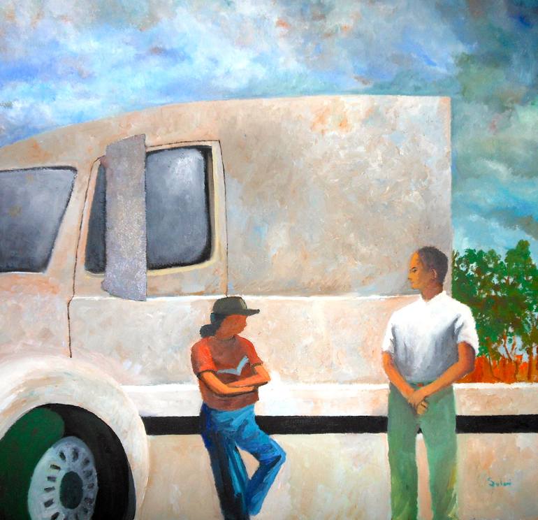 The Truckers Painting by Robert Solari | Saatchi Art