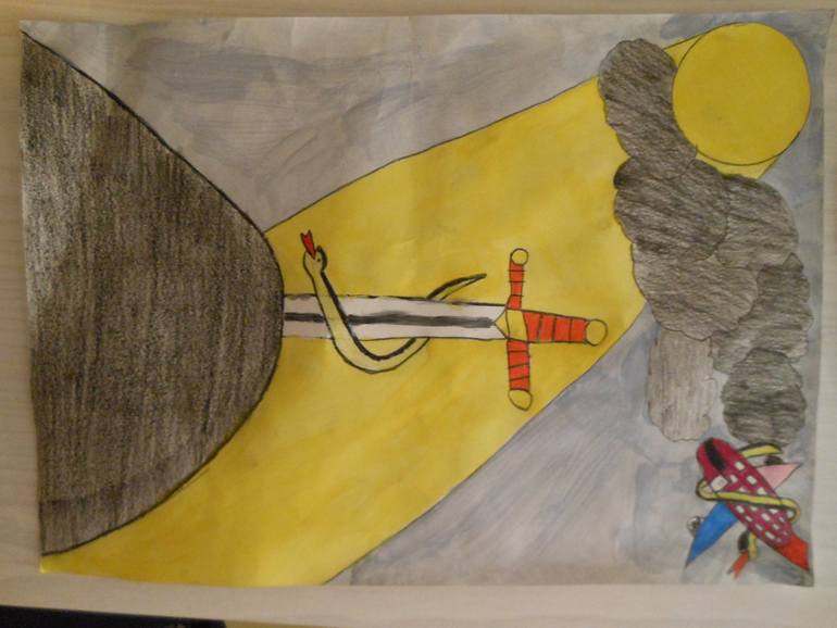 sword in the stone Painting by Connor Dutton | Saatchi Art