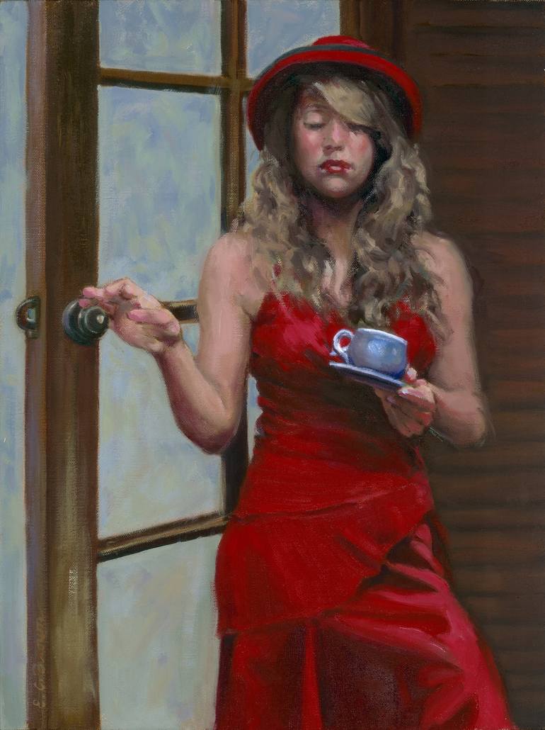 Riley's Tea Painting by Ellen Brown | Saatchi Art