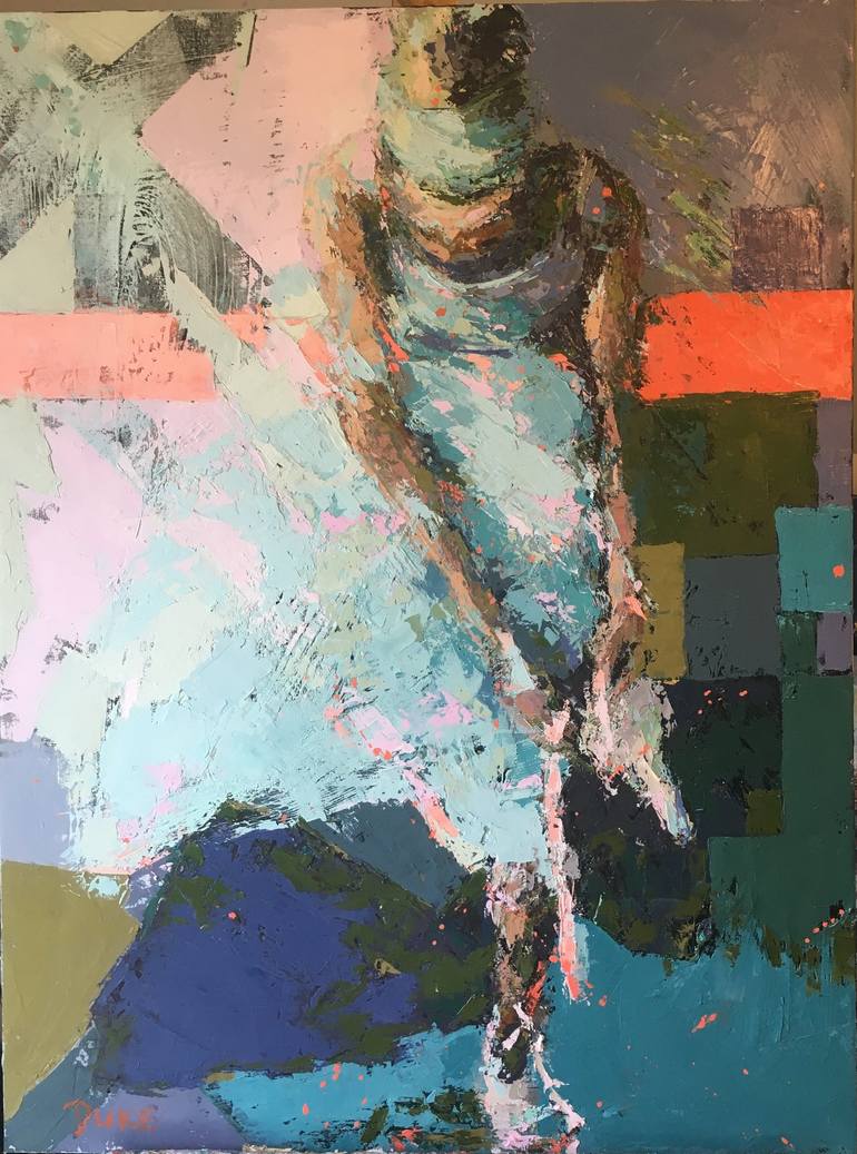 dancer in blue Painting by larry duke | Saatchi Art