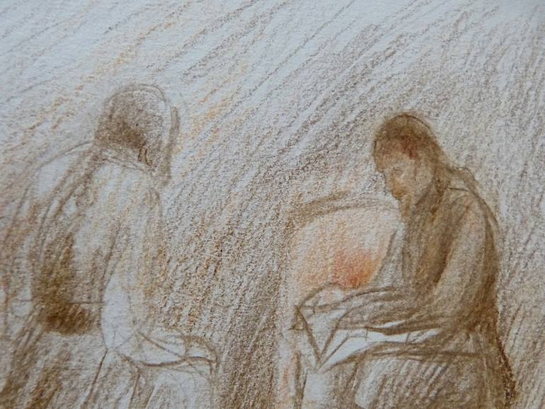 Discussing Descartes. Drawing by Frederic Belaubre | Saatchi Art