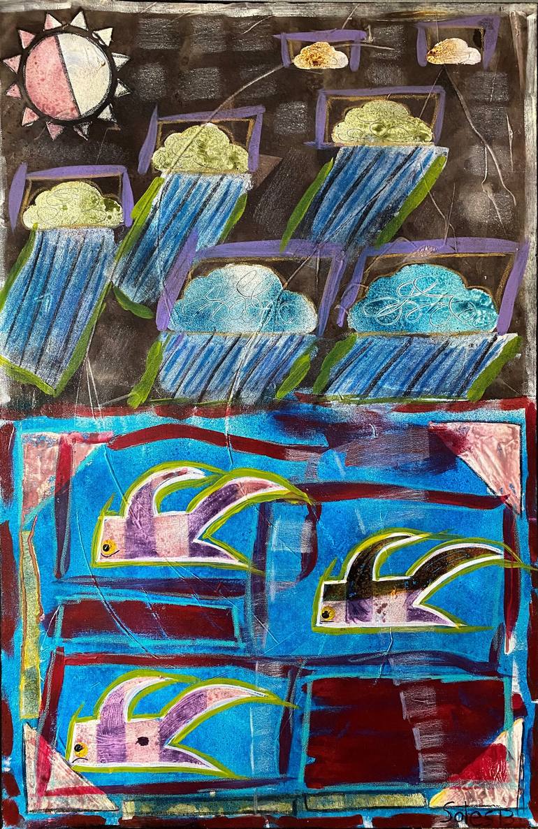 Coastal Showers Painting by Sam Soles | Saatchi Art