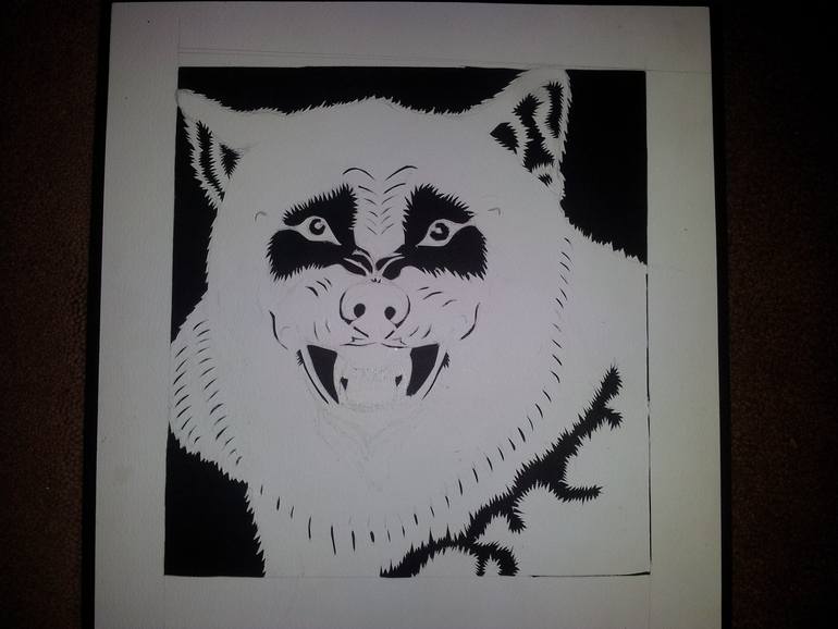 wolf paper cut Painting by Amy Fisher | Saatchi Art