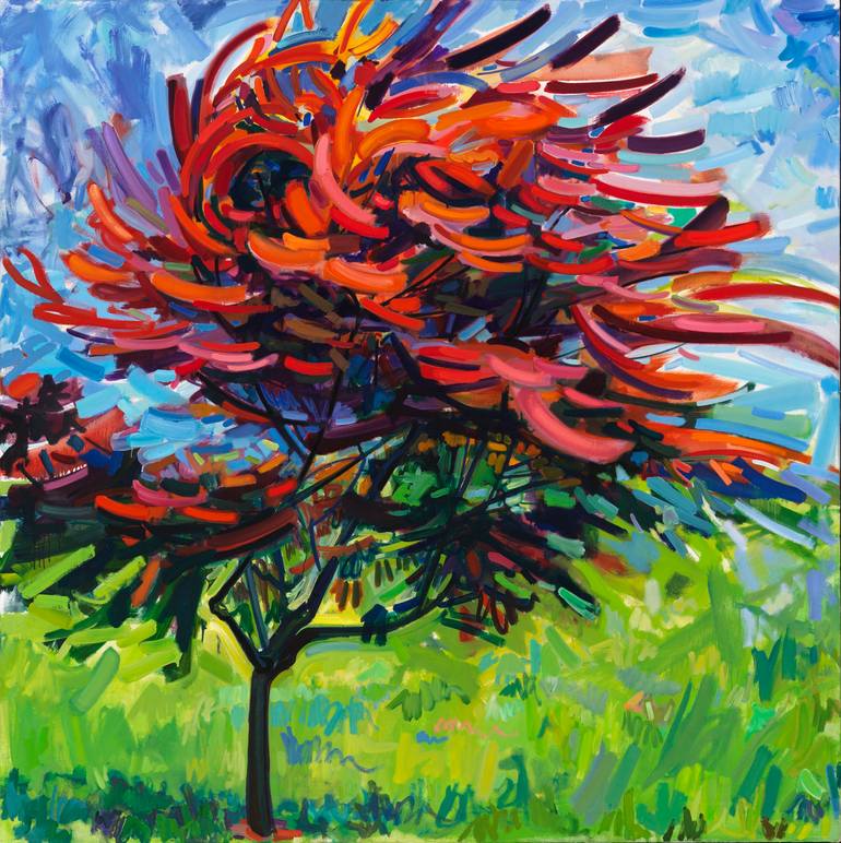 Fiery Maple Painting by Dena Lyons | Saatchi Art