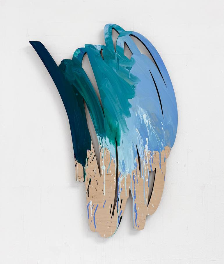 Painted Scribble Wall Sculpture, Acrylic on Laser Cut Wood Sculpture by ...