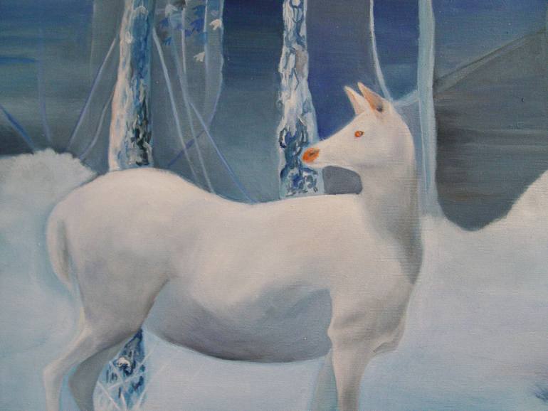 Albino Doe Painting by Marija MašA Jovanović | Saatchi Art