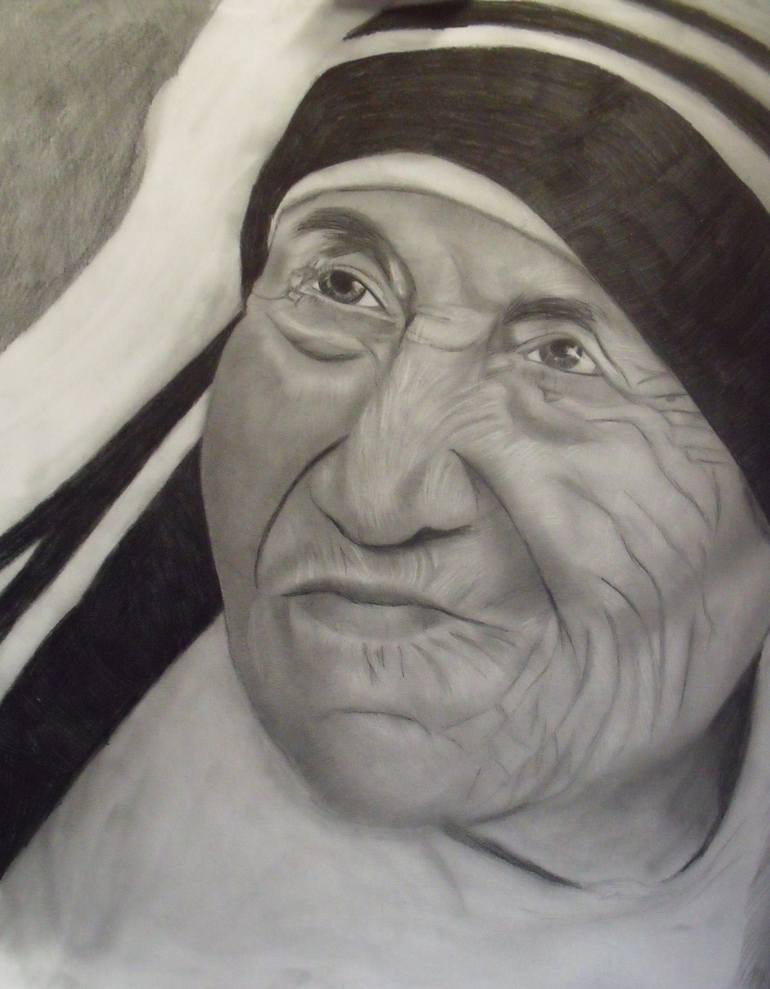 Mother Theresa Drawing by Jennifer Popik | Saatchi Art