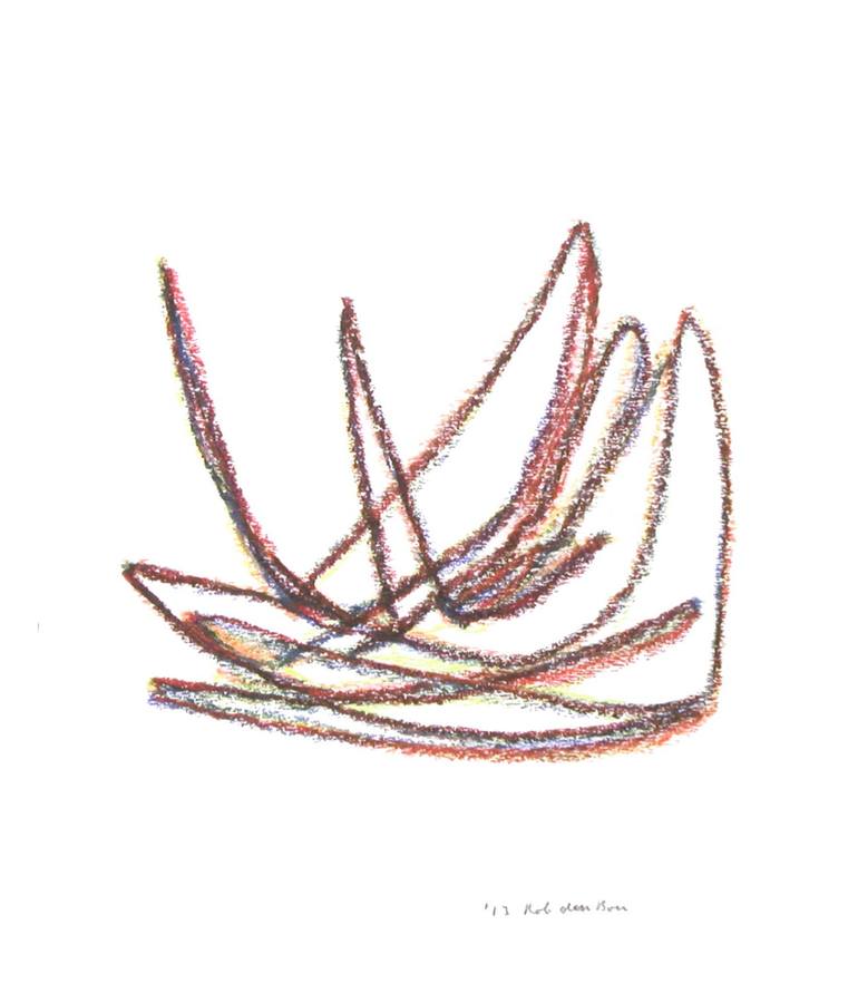 Color Style Flower Drawing by Rob Den Boer | Saatchi Art