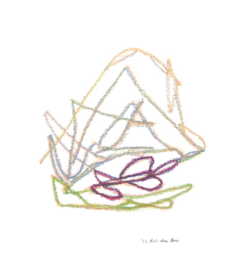 Roof Style Flower Drawing by Rob den Boer | Saatchi Art