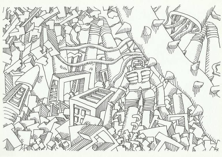 Into the Unreal - Drawing 01 Drawing by Jay Rechsteiner | Saatchi Art