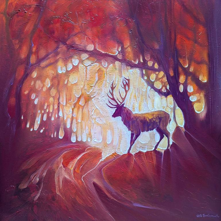 Forest Sentinel Painting by Gill Bustamante | Saatchi Art