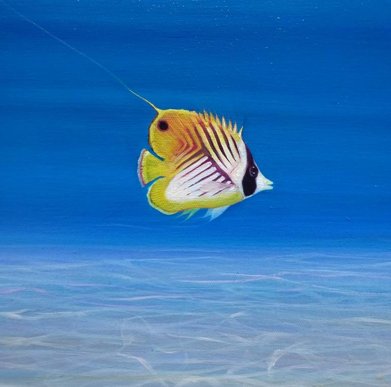 Solo Under the Turquoise Sea Painting by Gill Bustamante | Saatchi Art