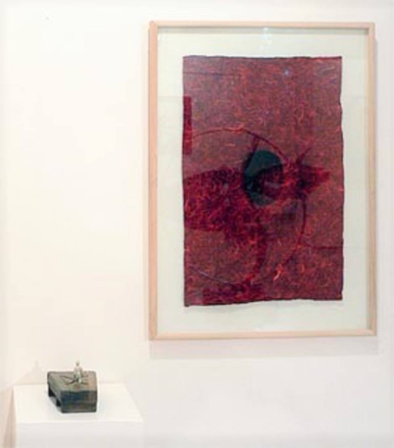 black hole on red Painting by Angela Falco | Saatchi Art