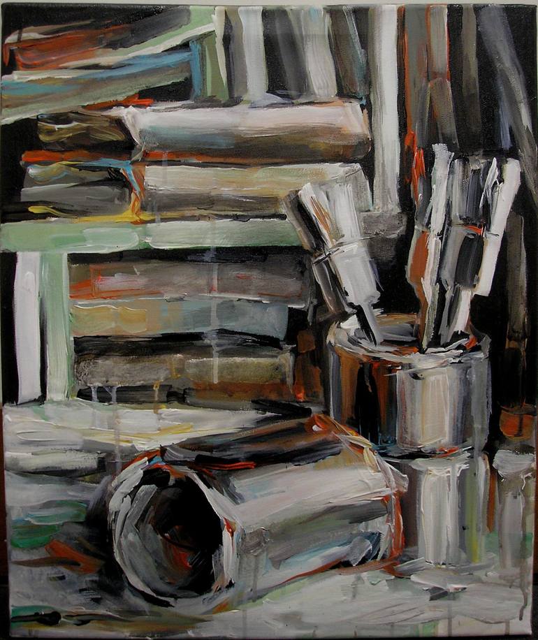 Pots and paint brushes Painting by Michael ILE | Saatchi Art
