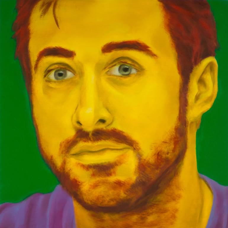 Ryan Gosling, Made of Gold Painting by Andre Jarecki | Saatchi Art