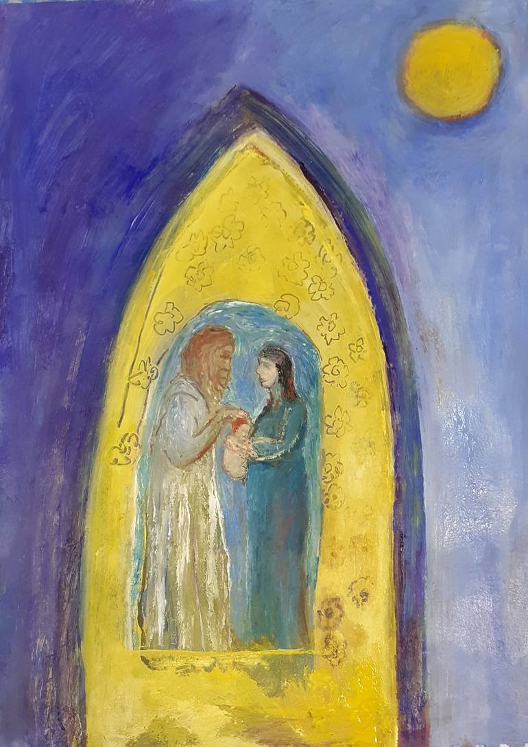 Joseph blessing his son Painting by Danielle Wortman | Saatchi Art