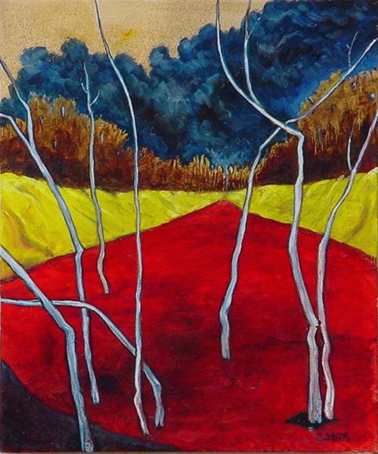 Red Field Painting by Vato Katchibaia | Saatchi Art