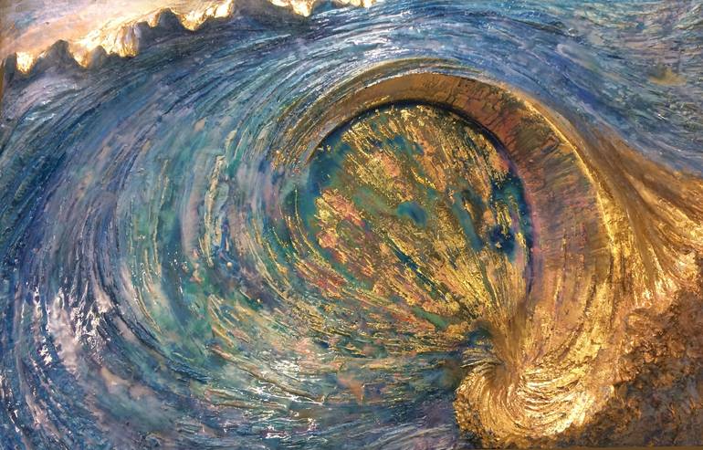 Golden Wave Painting by Ginger Gilmour | Saatchi Art