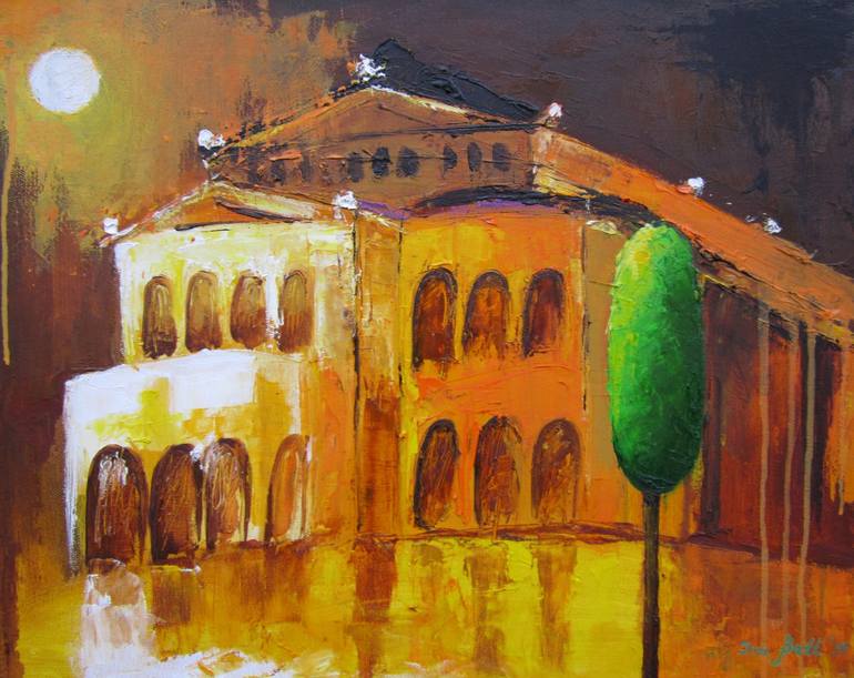 Frankfurt. Alte Oper (Old Opera) Painting by Ira Batt | Saatchi Art
