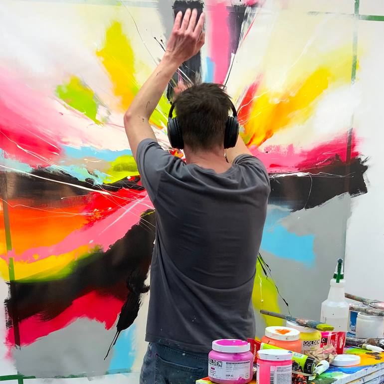 Sprinter Painting by Pierre Bellemare | Saatchi Art