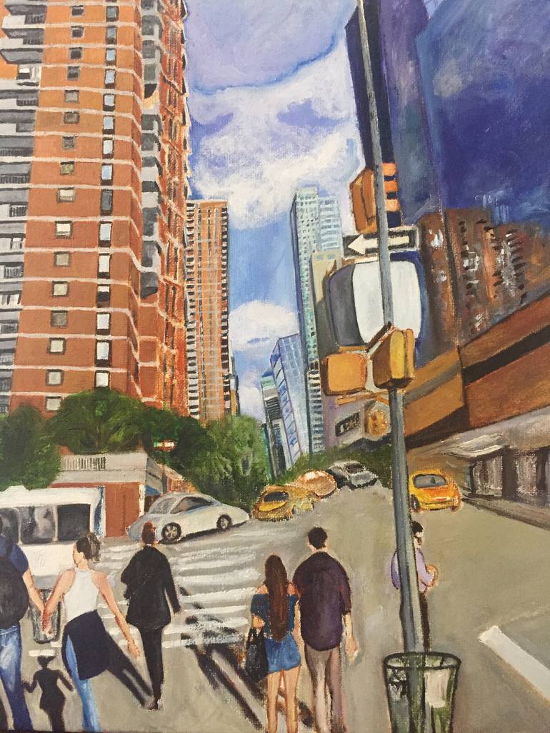 New York street in summer Painting by Xinxin Xu | Saatchi Art