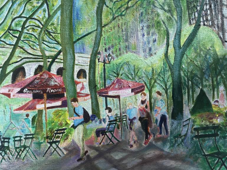 summer in Bryant park Painting by Xinxin Xu | Saatchi Art