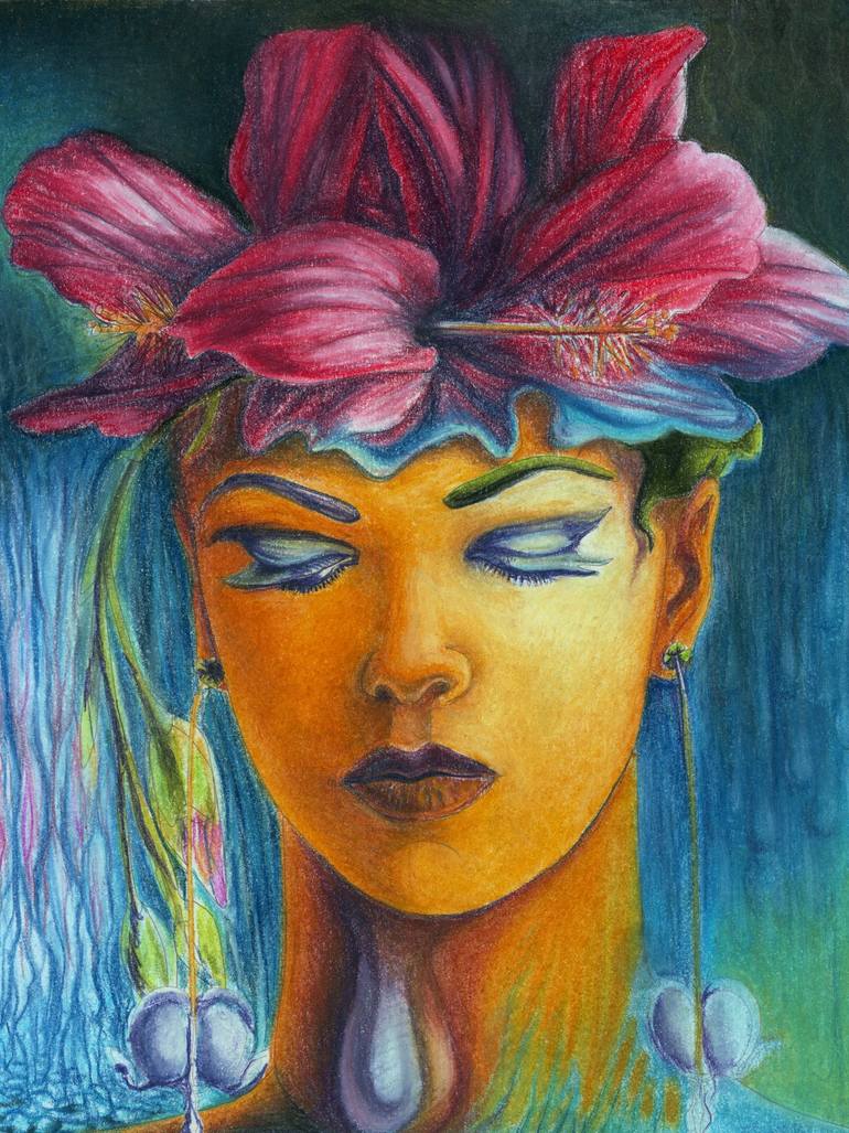 Golden and red Drawing by Ermis Nikolaos Perakis | Saatchi Art