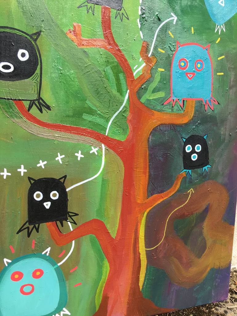 OWLS Painting by David Joly | Saatchi Art