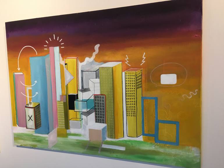 Utopic Distric Painting by David Joly | Saatchi Art