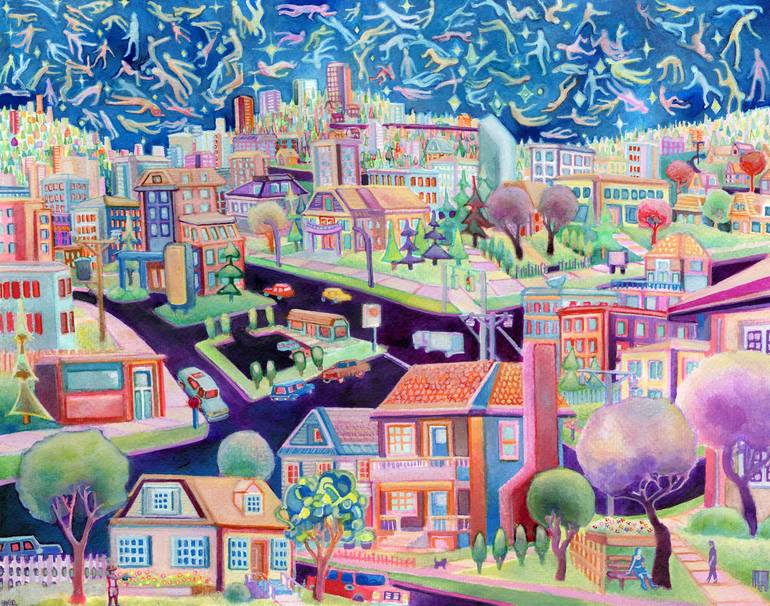 Spirits of the City Painting by Josh Byer | Saatchi Art