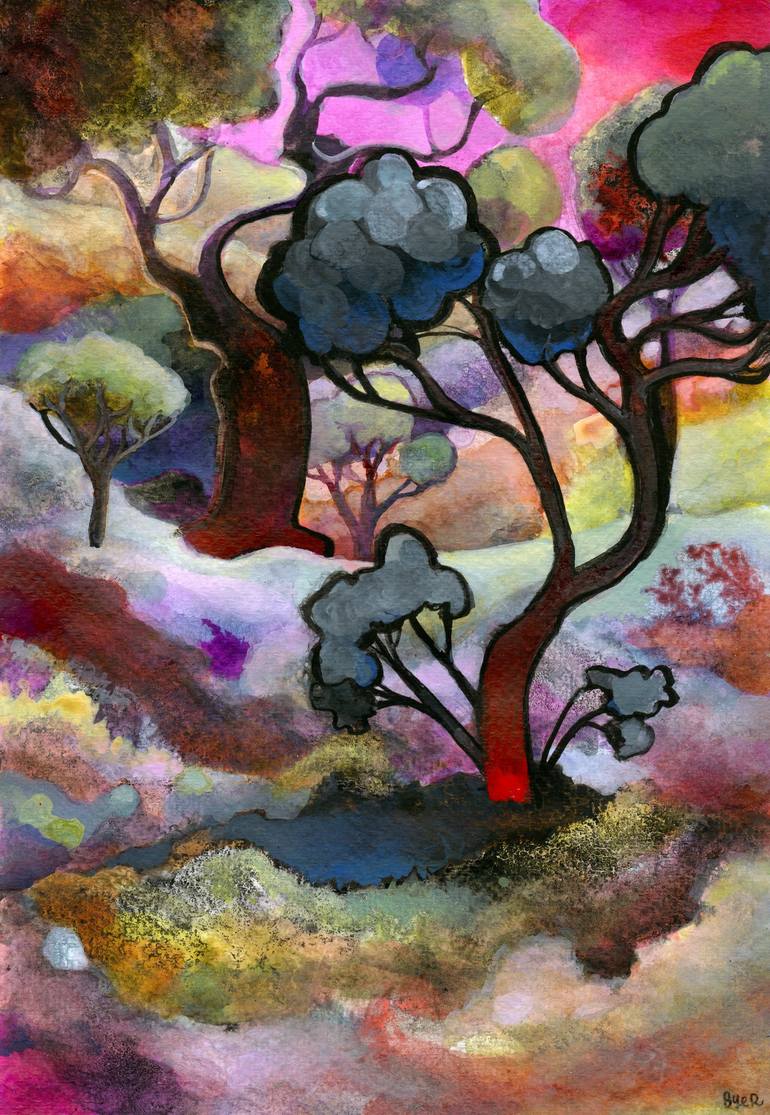 Trees and Shrubs Painting by Josh Byer | Saatchi Art