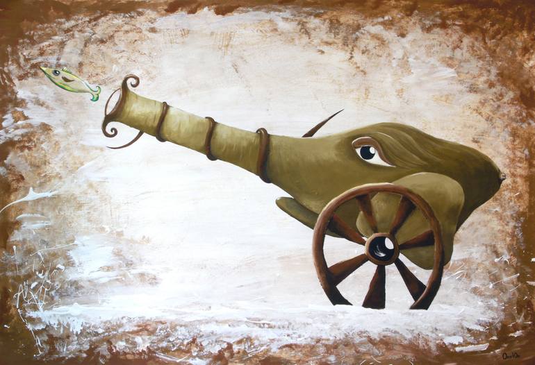 Elephant Gun Painting by Can Yesiloglu | Saatchi Art