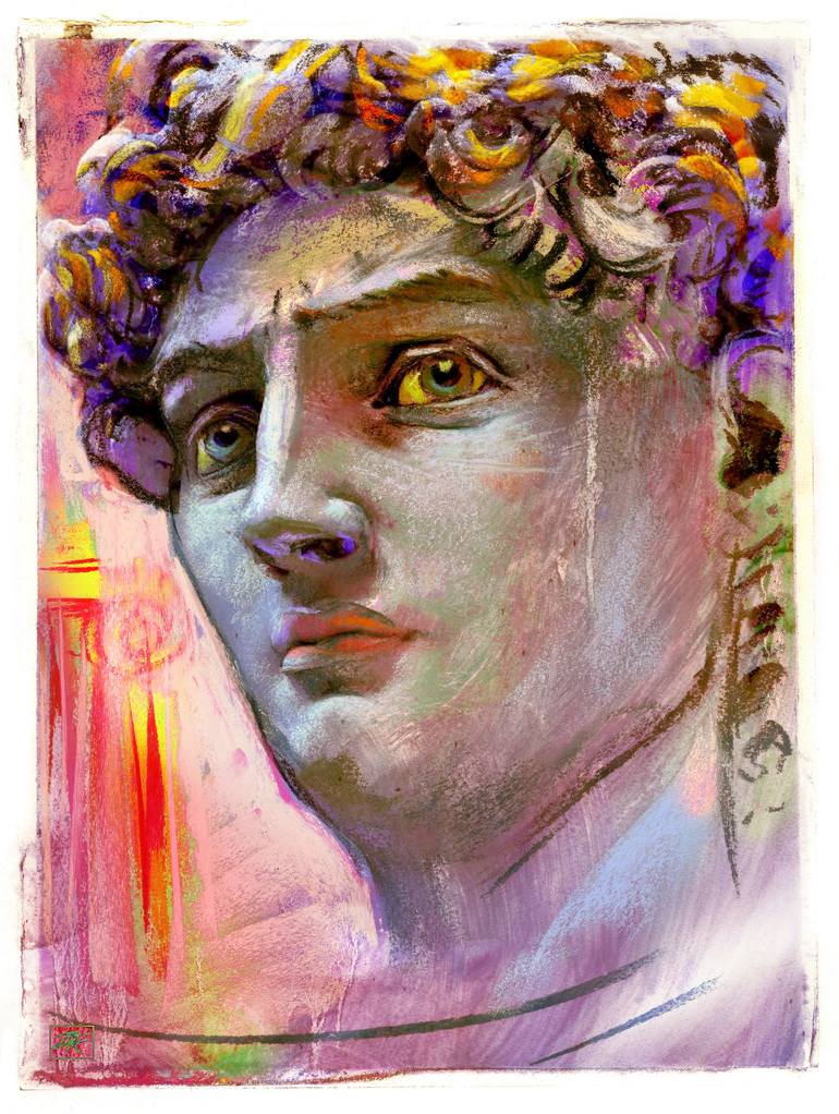 Rainbow David Painting by Zofia Kostyrko | Saatchi Art
