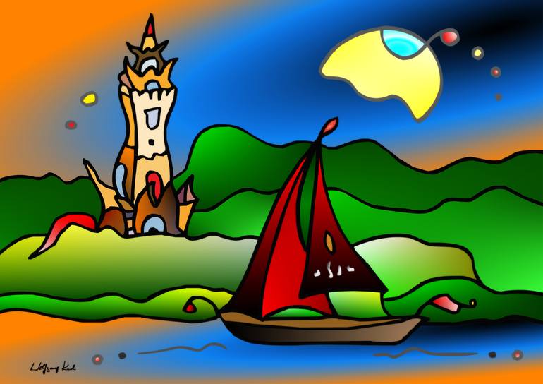 Grunewald Tower Drawing by Wolfgang Karl | Saatchi Art