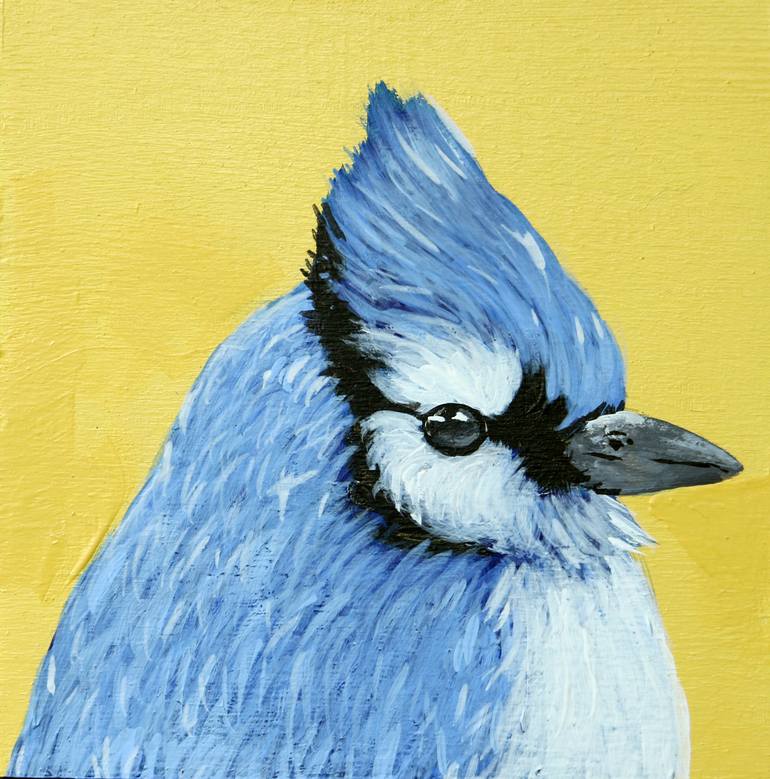 Blue Jay Portrait Painting by Kat Serediuk | Saatchi Art