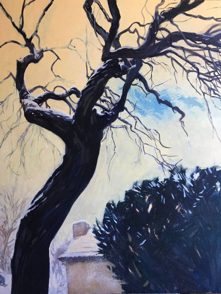 SNOW TREE Painting by Liz Graham-Yooll | Saatchi Art