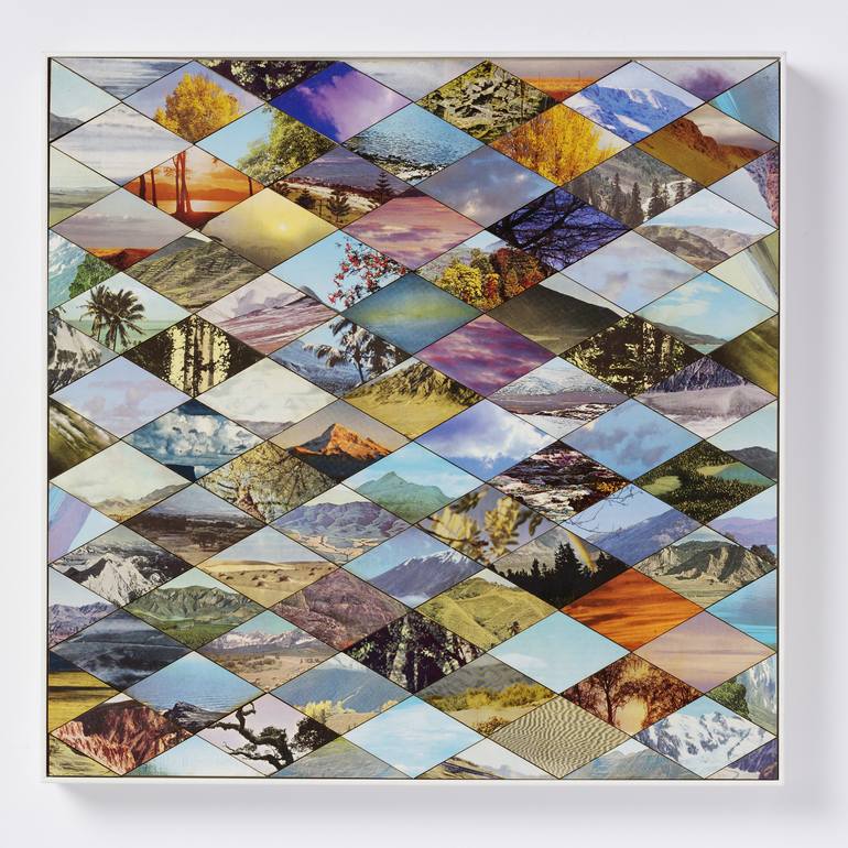 Landscape collage wood patchwork panel Collage by Amelia Coward ...