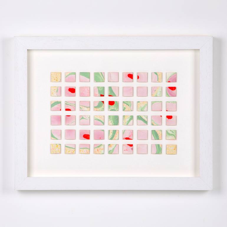 48 Marble squares abstract collage Collage by Amelia Coward | Saatchi Art