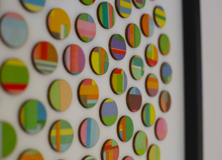 Circle of Dots paper collage Collage by Amelia Coward | Saatchi Art