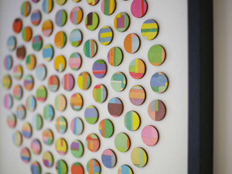 Circle of Dots paper collage Collage by Amelia Coward | Saatchi Art