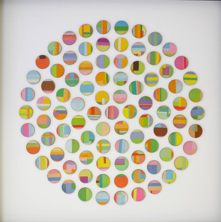 Circle of Dots paper collage Collage by Amelia Coward | Saatchi Art