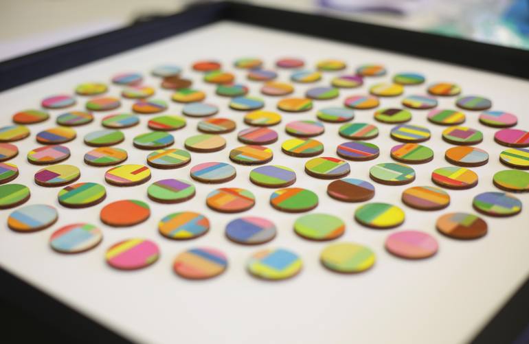 Circle of Dots paper collage Collage by Amelia Coward | Saatchi Art