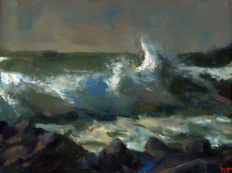 Nocturnal Wave Painting by Darren Thompson | Saatchi Art