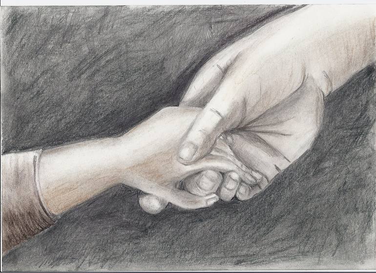 Safe hands Drawing by Jo Scott | Saatchi Art