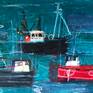 Three Trawlers Drawing by Mary Ruggeri | Saatchi Art